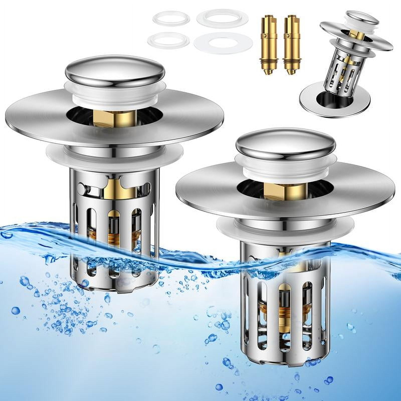 Bath Universal 2-in-1 Bathroom Sink Stopper, Pop-up with Anti-Clog ...