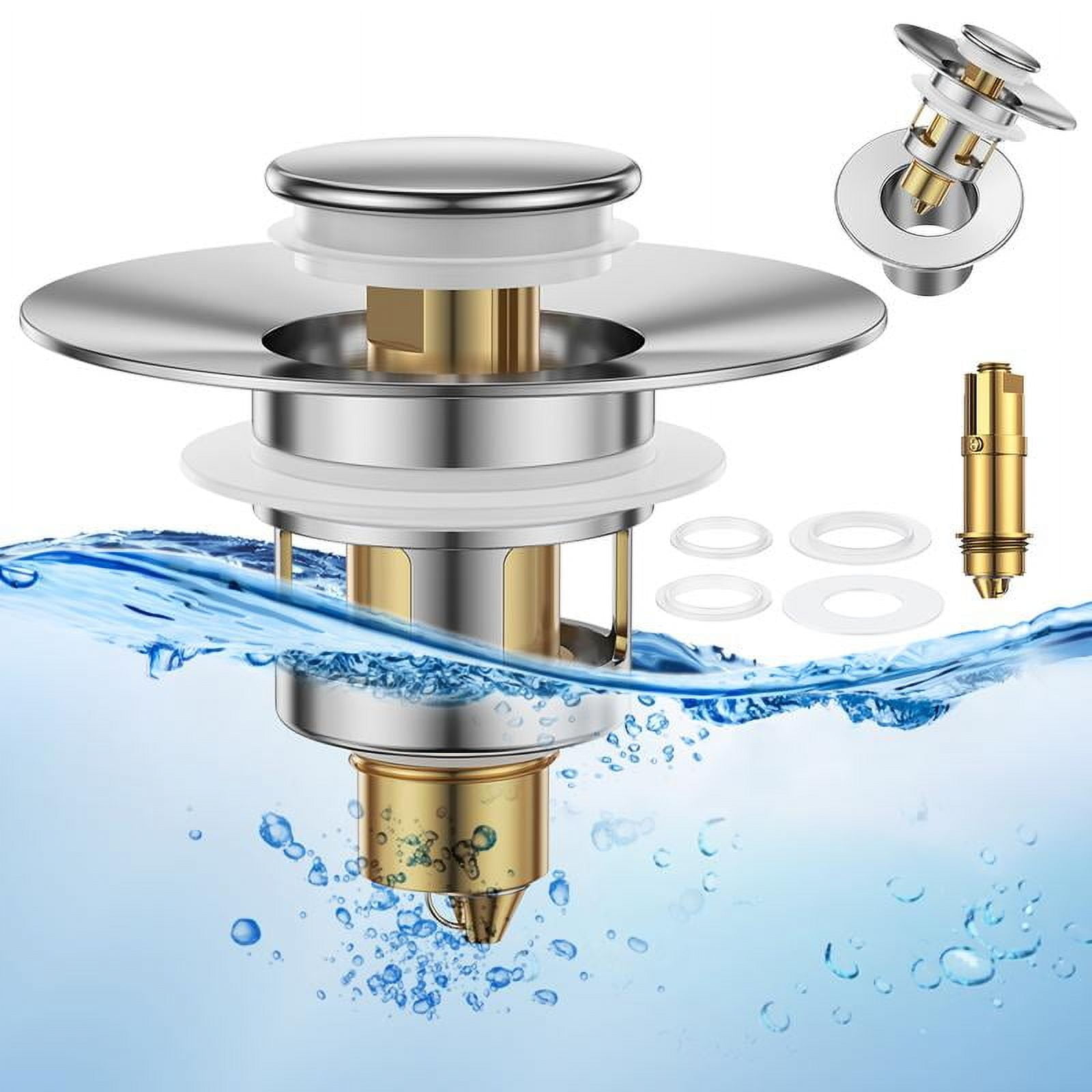 Bath Universal 2-in-1 Bathroom Sink Stopper, Pop-up with Anti-Clog ...