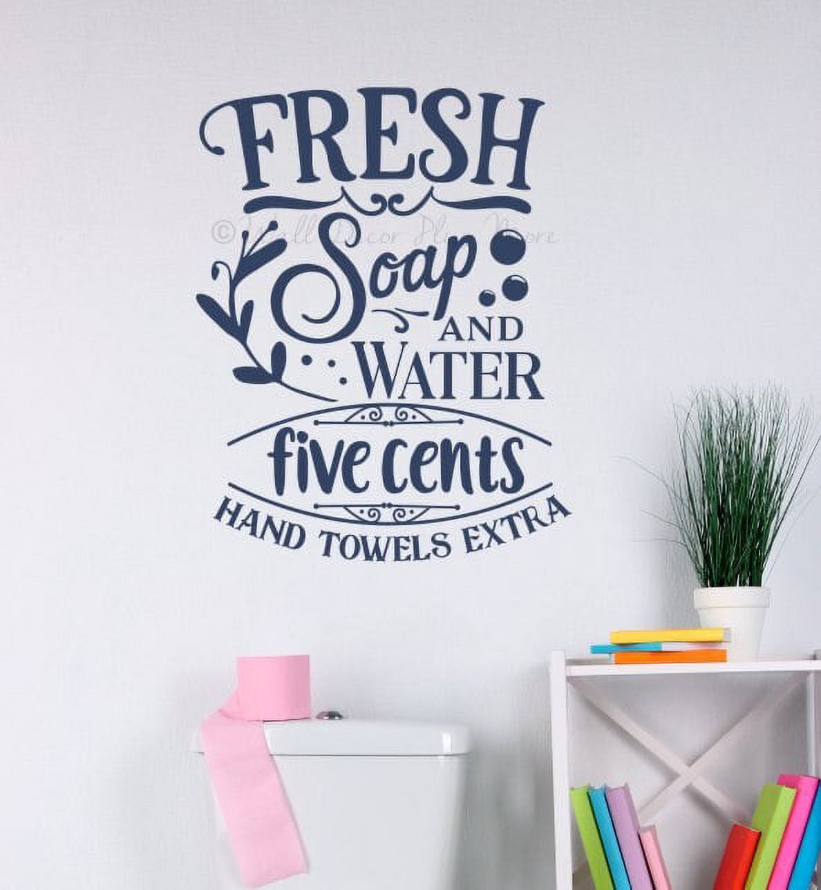 Bath Wall Decorations Soap Water 5 Cents Bathroom Wall Art Decals ...