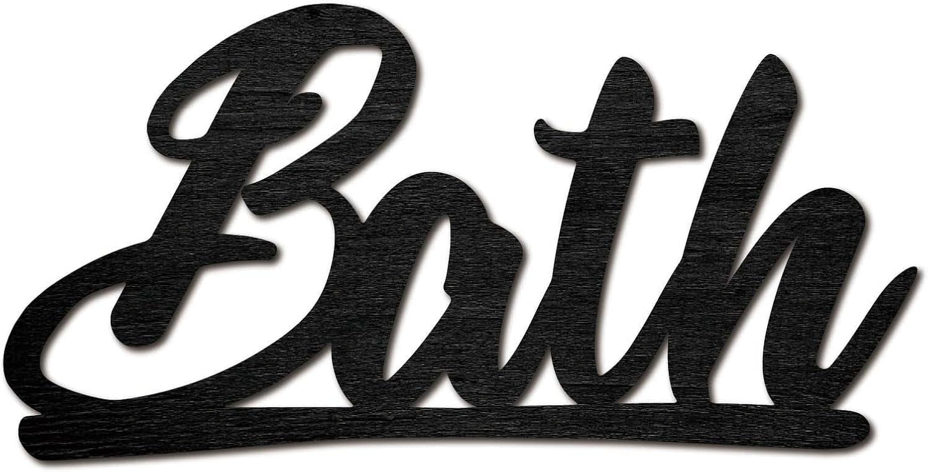 Bath Wood Cutout Wall Art Laser Cut Wood Letter Sign Wooden Basswood ...