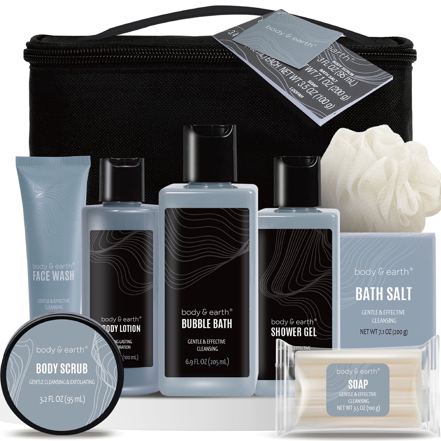 Bath and Body Spa Gift Basket Sets for Men - 8 Pcs Luxury Men's Bath ...