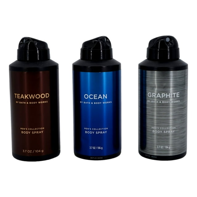 Bath and Body Works Fragrance Body Spray Pack - Graphite, Ocean ...