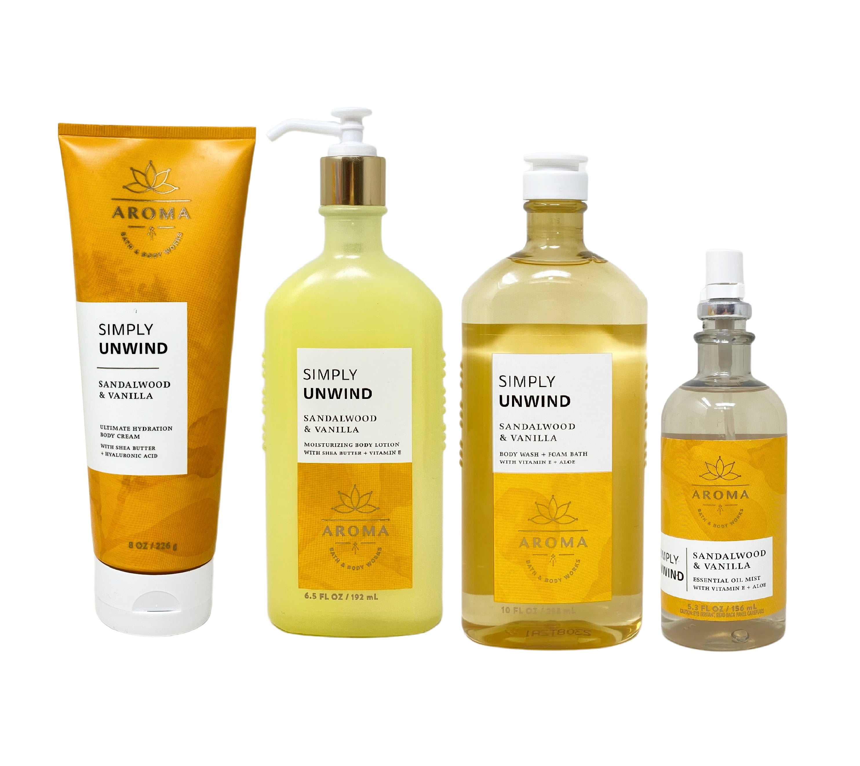 Bath and Body Works Aroma Simply Unwind SANDALWOOD & VANILLA Deluxe ...