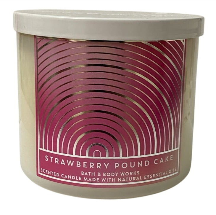 Bath and Body Works Candle - Strawberry Pound Cake 3-Wick Candle with ...
