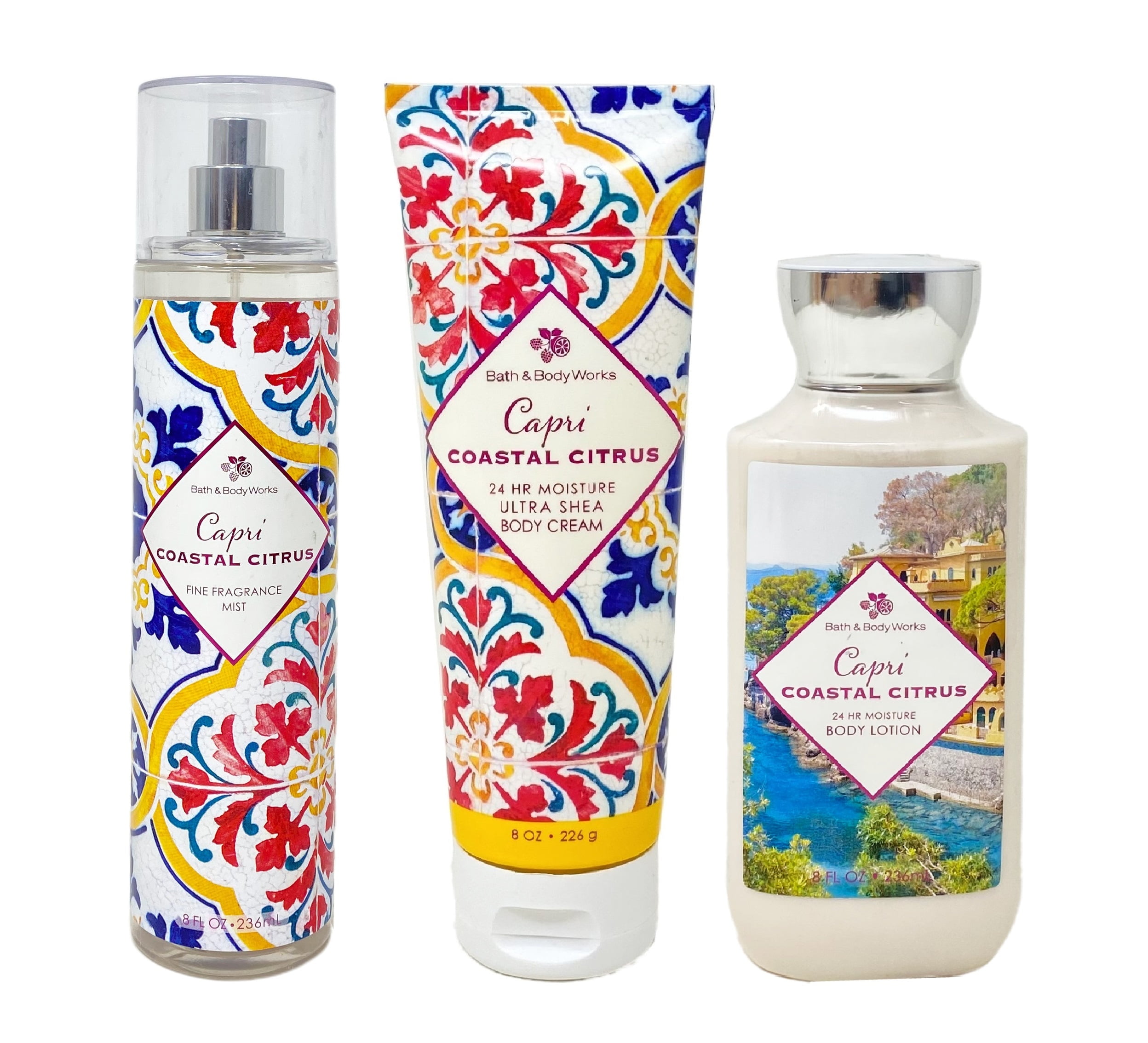 Bath and Body Works Capri Coastal Citrus Set of 3 - Fragrance Mist ...