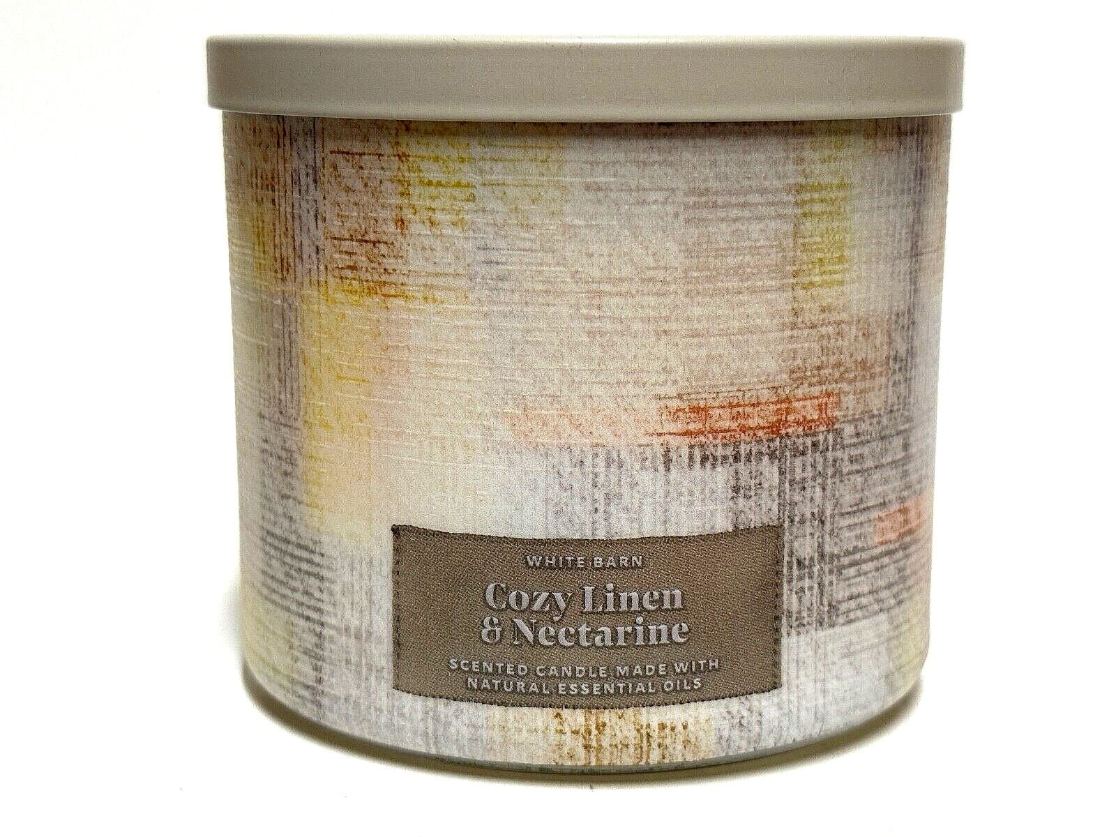 Bath and Body Works Cozy Linen & Nectarine 3-Wick Candles (14.5 oz ...
