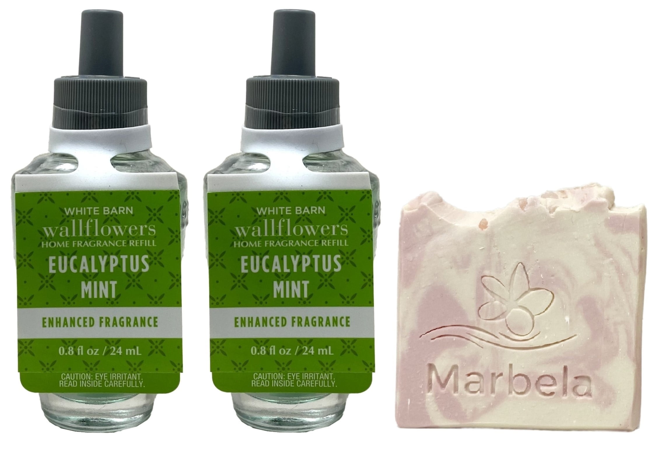 Bath and Body Works Eucalyptus Mint Wallflowers Fragrance Refill 2 Pack with Himalayan Salts ...