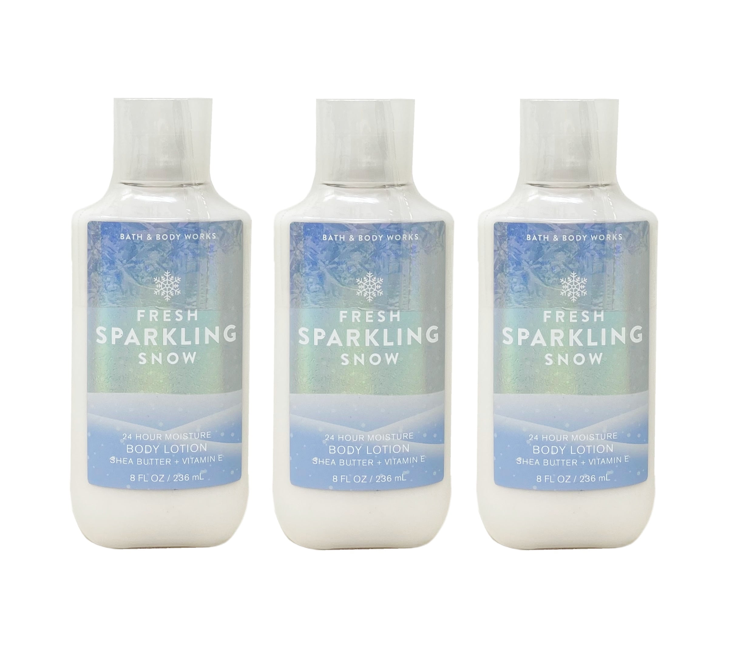 Bath and Body Works Fresh Sparkling Snow 3 Pack 24 Hour Moisture Body ...