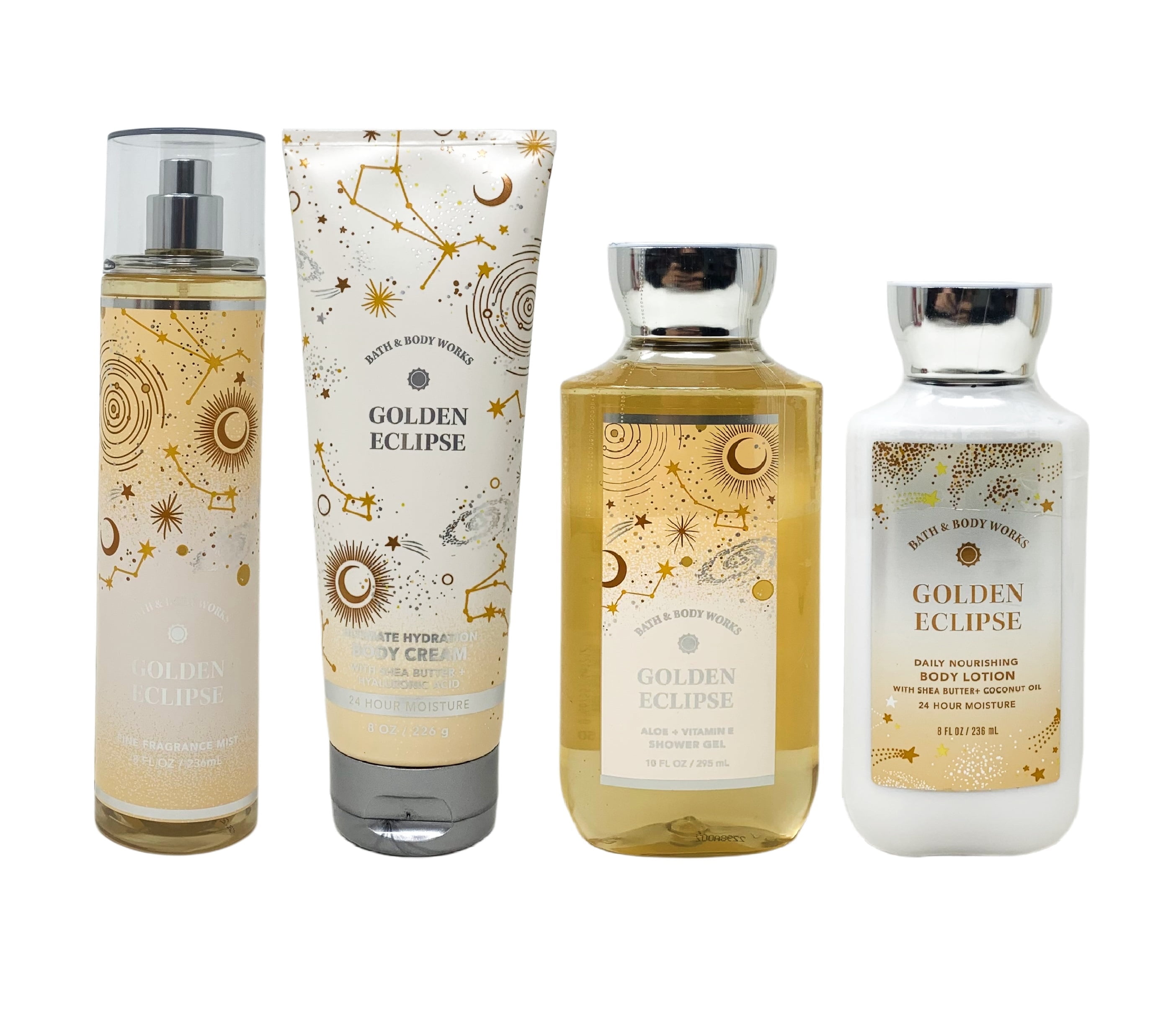 Bath and Body Works Golden Eclipse Deluxe Gift Set - 4 Piece Bundle ...