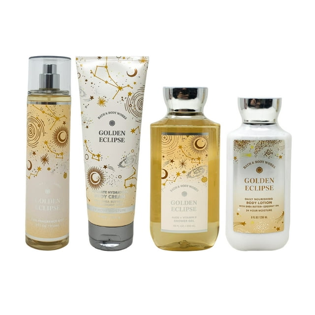 Bath and Body Works Golden Eclipse Deluxe Gift Set - 4 Piece Bundle - Walmart.com