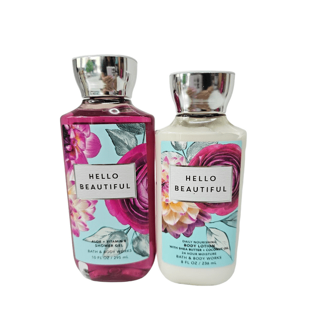Bath and Body Works Hello Beautiful Set of 2 Shower Gel and Body Lotion - Walmart.com
