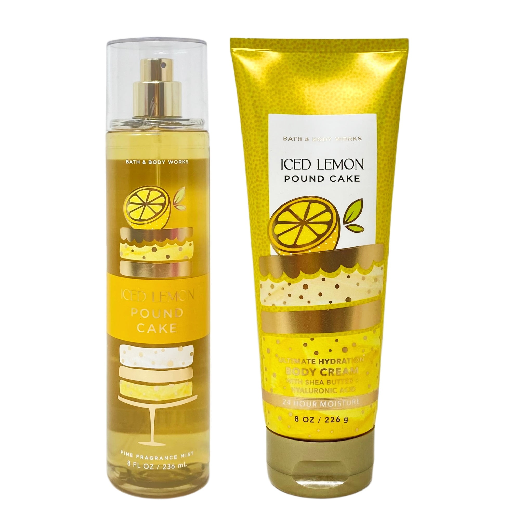 Bath and Body Works Iced Lemon Pound Cake Duo Set - 8 fl oz Fragrance ...