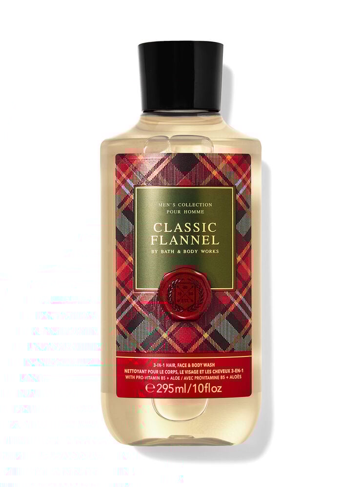Bath and Body Works Men's Collection Classic Flannel 3-In-1 Hair, Face ...