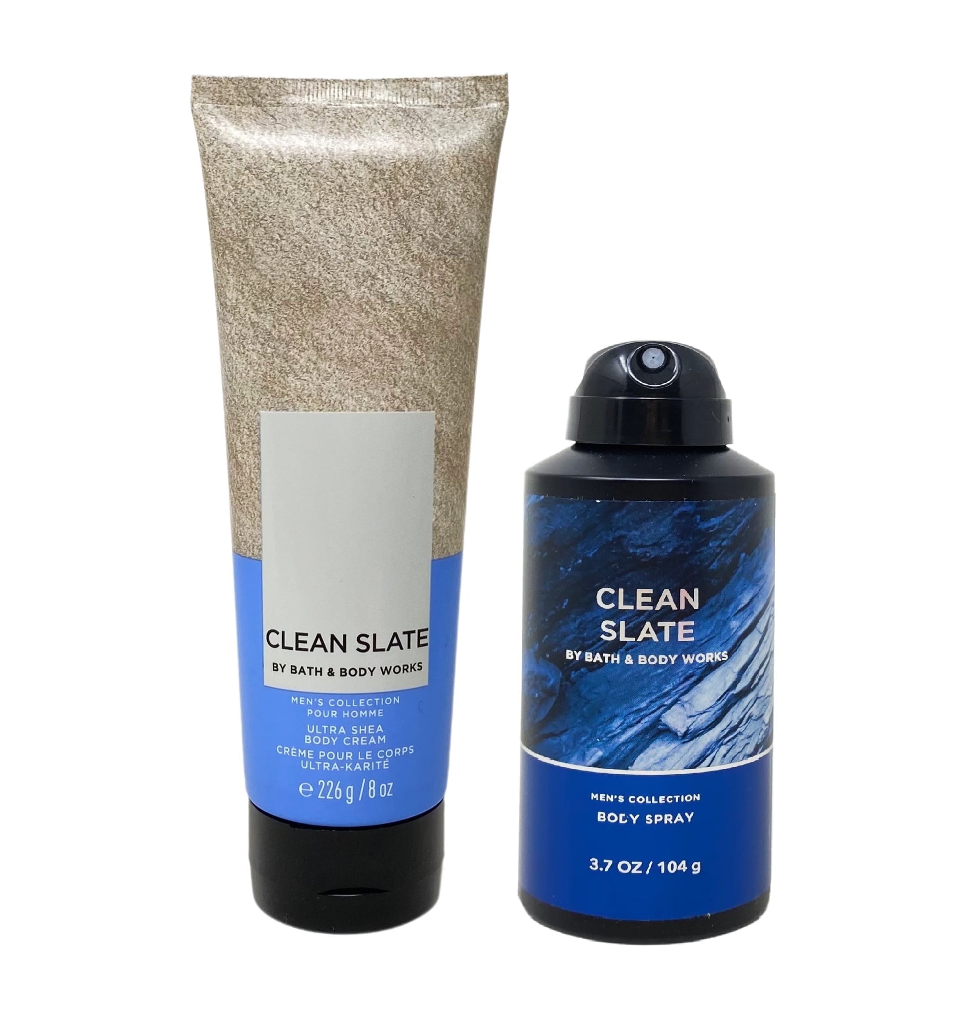 Bath & Body Works Men's Clean Slate Body Cream 8 oz and Body Spray 3.7 ...