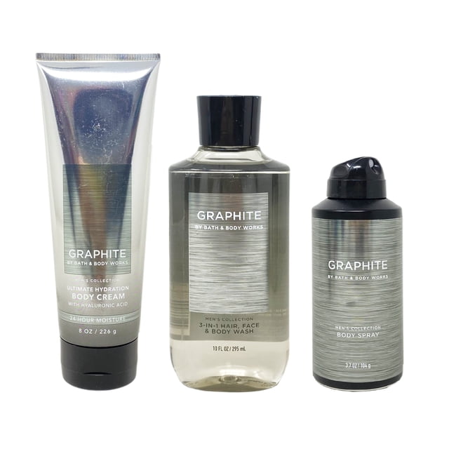 Bath and Body Works Men's Collection Graphite Trio Gift Set - Body ...