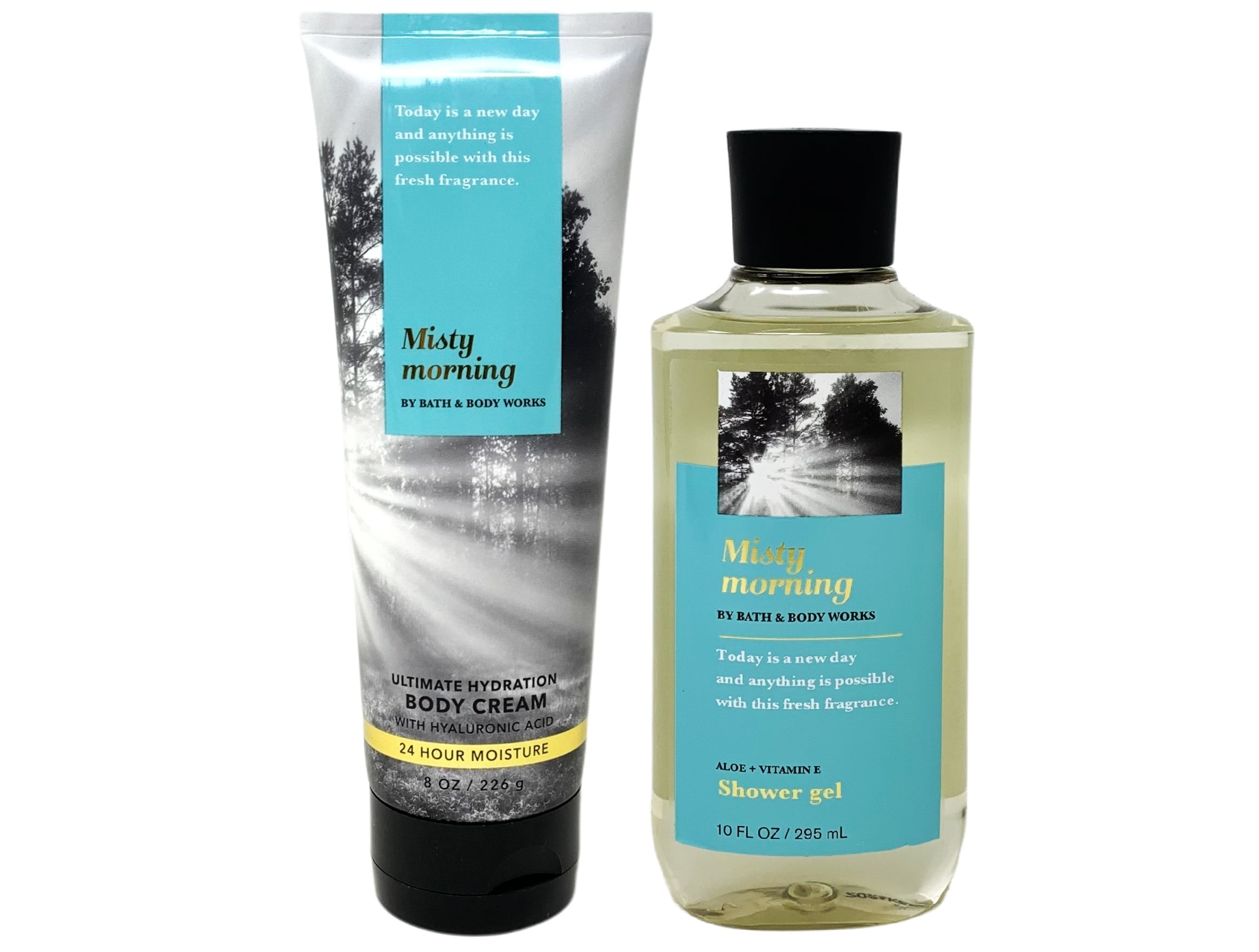 Bath & Body Works Misty Morning Duo Set - Body Cream (8 oz) & Shower ...