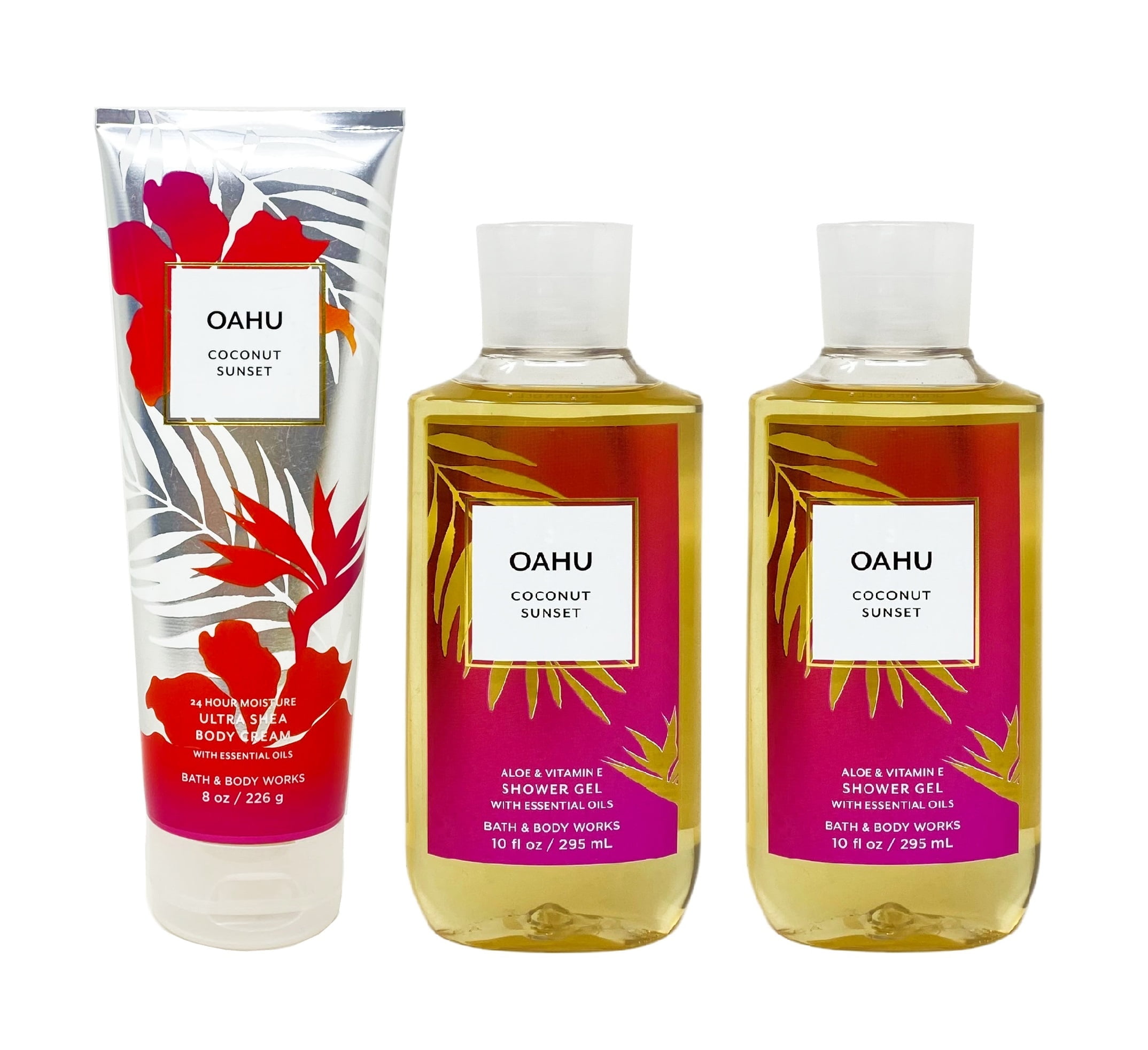Bath and Body Works Oahu Coconut Sunset 3 Piece Bundle - Body Cream and ...