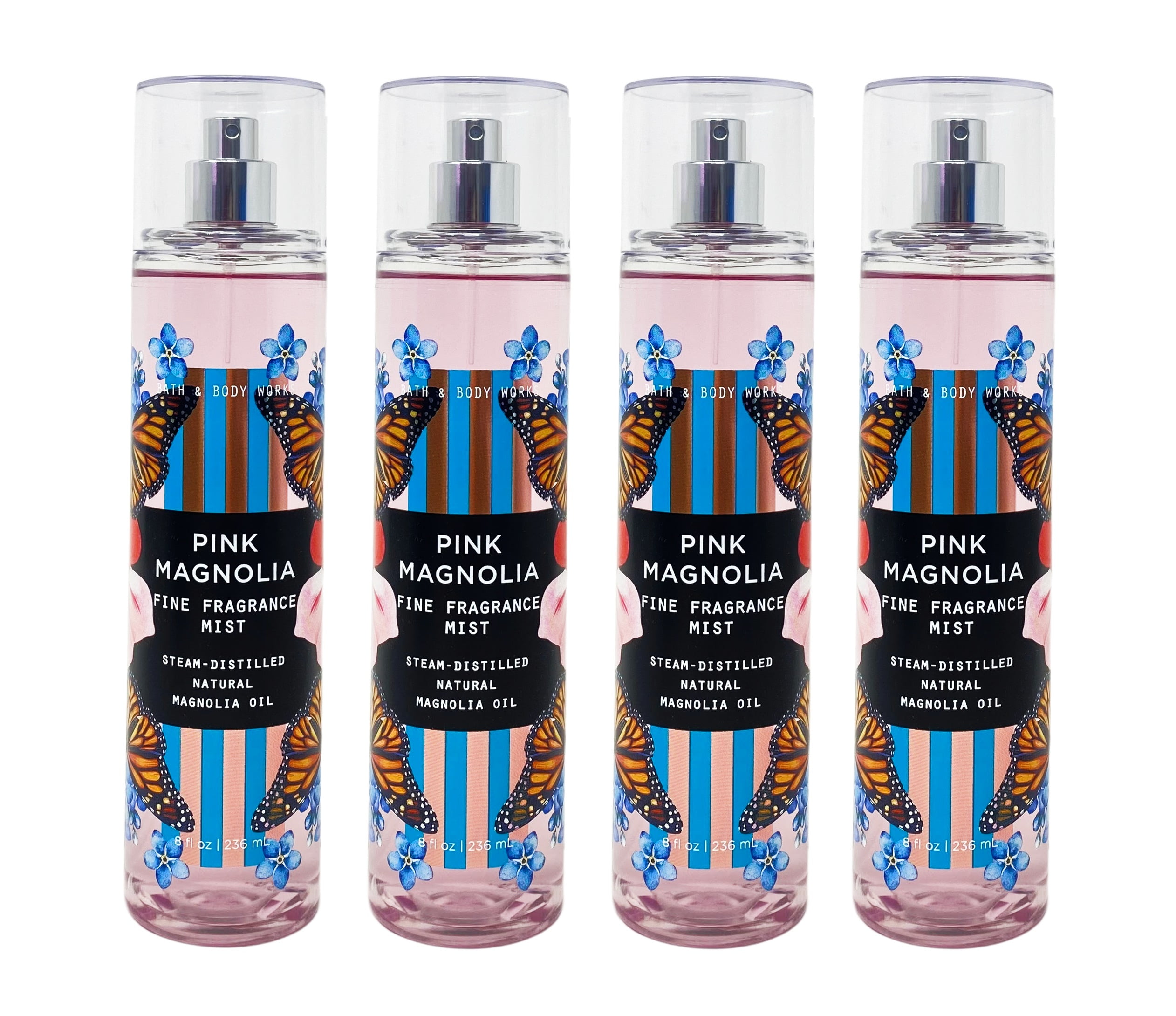 Bath and Body Works Pink Magnolia 4 Pack Fine Fragrance Mist Set - Full ...