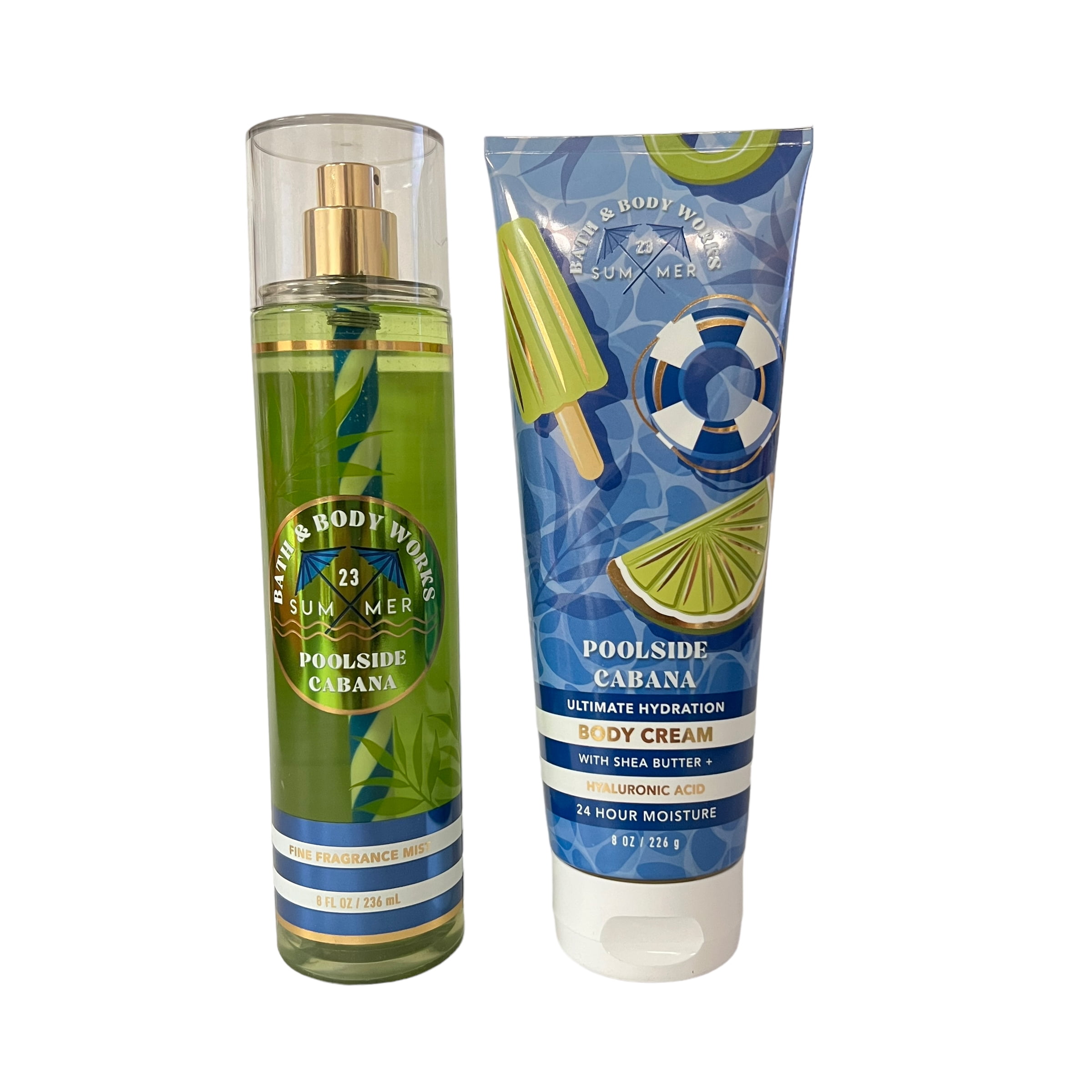 Bath And Body Works Poolside Cabana Fragrance Mist And Body Cream Set 8 Fl Oz