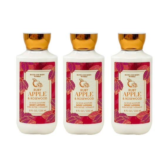 Bath and Body Works Ruby Apple & Rosewood 3 Piece 24 Hour Moisture Body ...