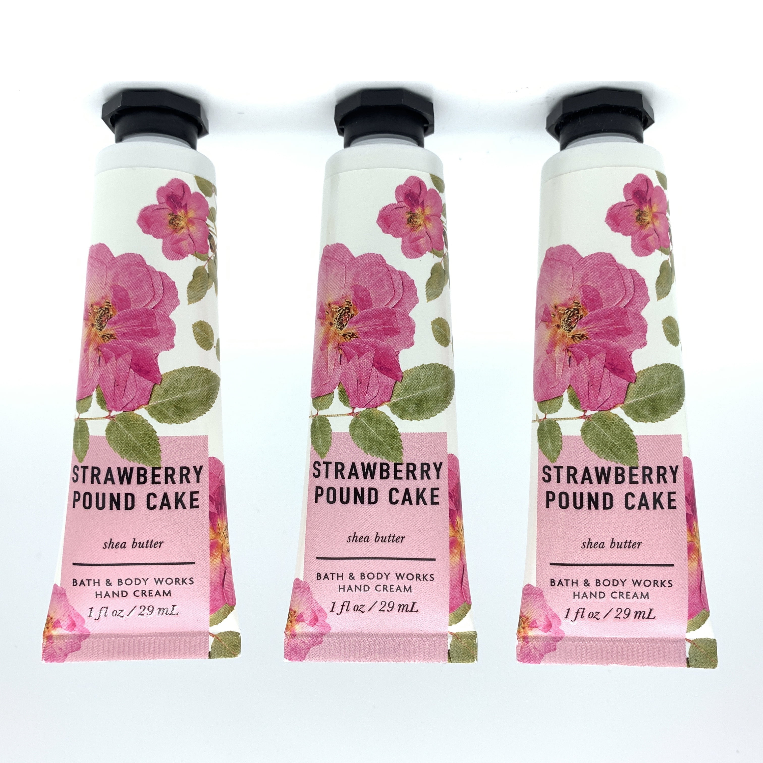 Bath & Body Works Strawberry Pound Cake Hand Cream 3-Pack, 1oz Each ...