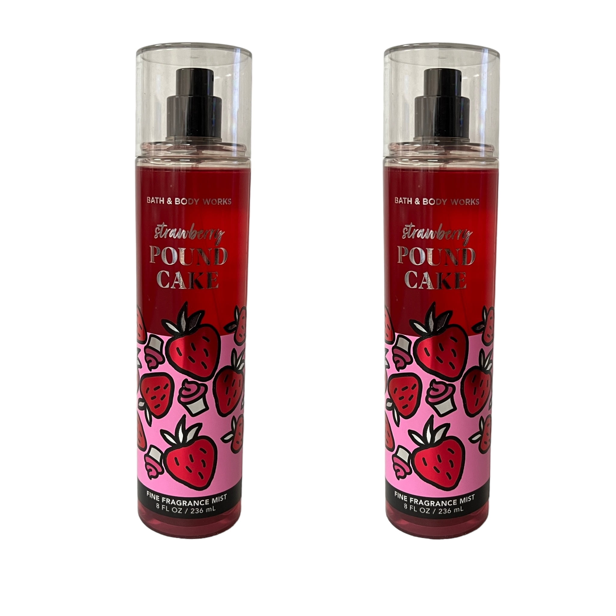 Bath and Body Works Strawberry Pound Cake Fine Fragrance Mist Set 8 fl ...