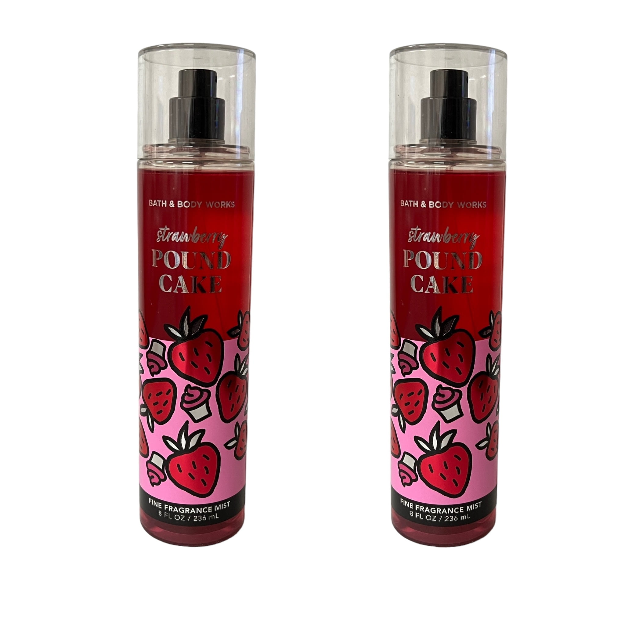 Bath and Body Works Strawberry Pound Cake Fine Fragrance Mist Set 8 fl ...