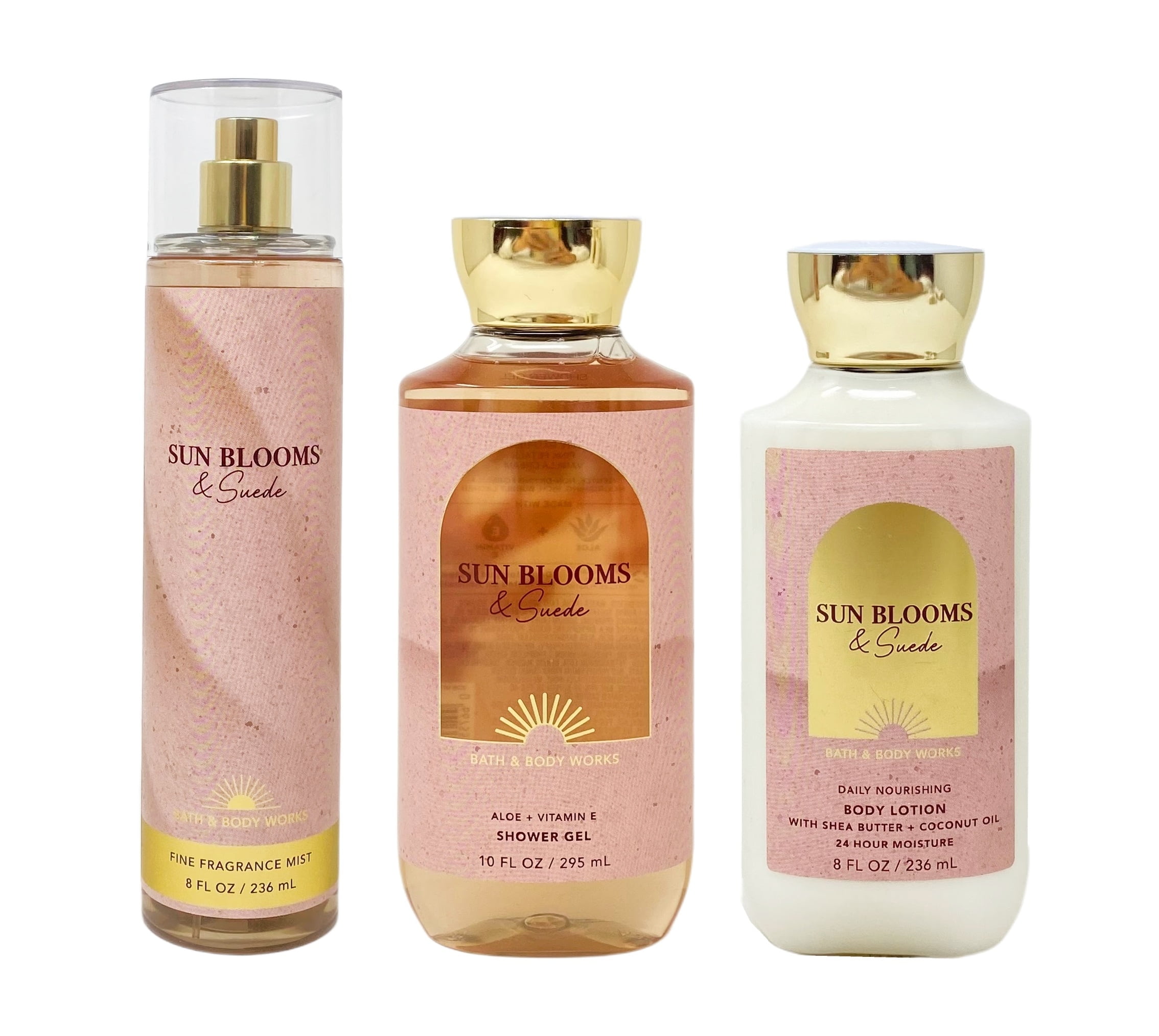 Bath and Body Works Sun Blooms & Suede Trio Gift Set - Fragrance Mist ...