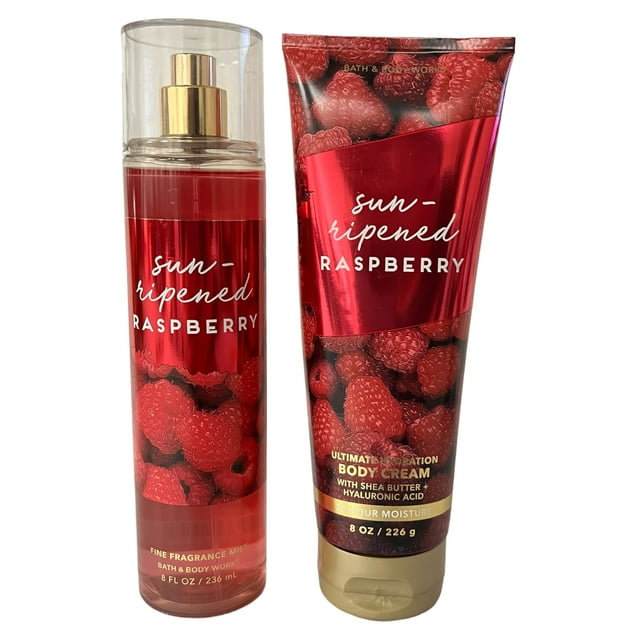Bath and Body Works Sun Ripened Raspberry Fragrance Mist & Body Cream ...