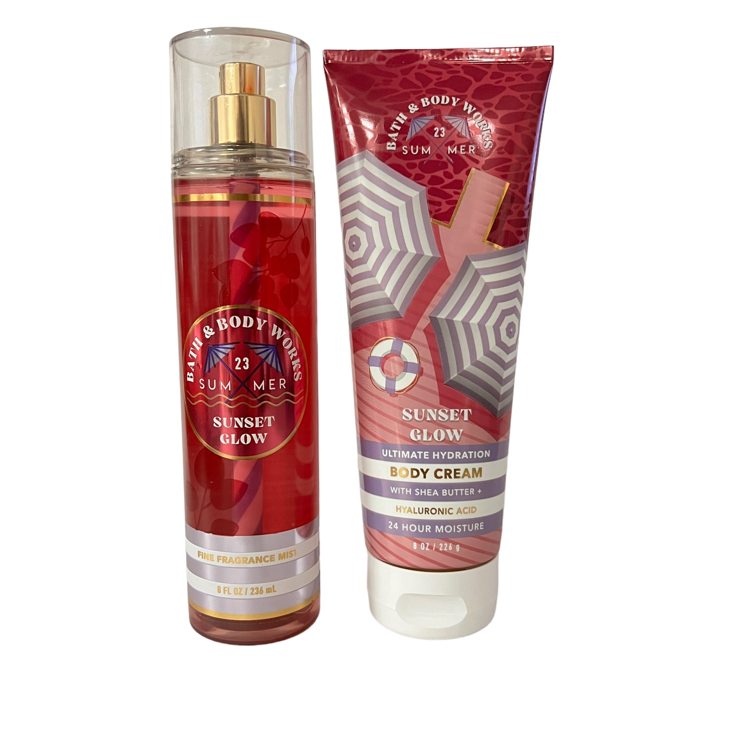 Bath and Body Works Sunset Glow Fragrance Mist & Body Cream Set 8 fl oz ...