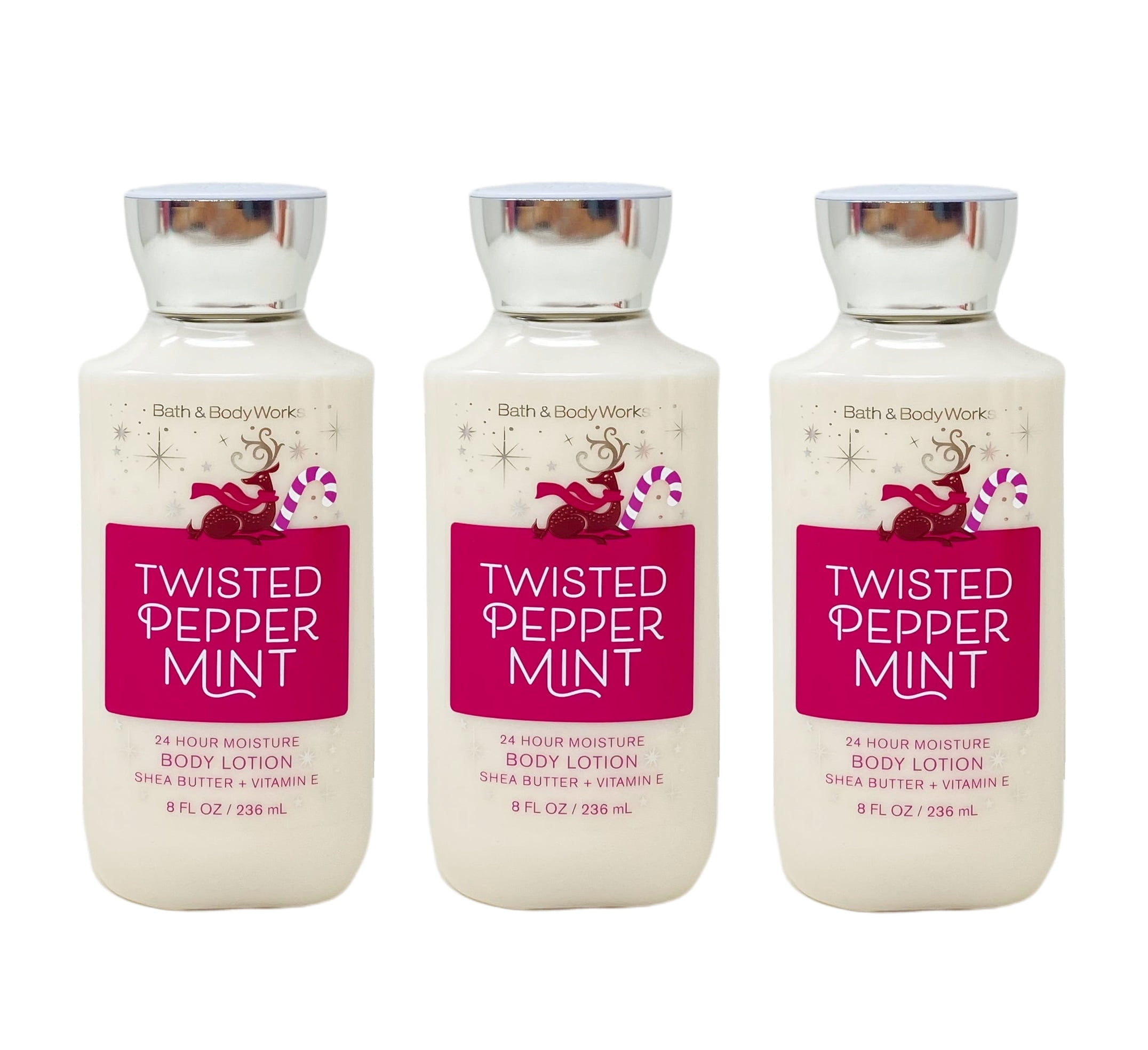 Bath And Body Works Twisted Peppermint 3 Pack 24 Hour Moisture Body