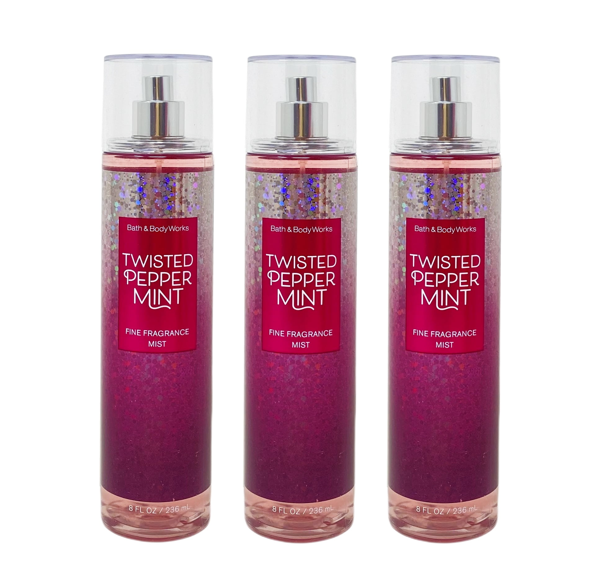 Bath and Body Works Twisted Peppermint Fine Fragrance Mist Bundle - Set ...