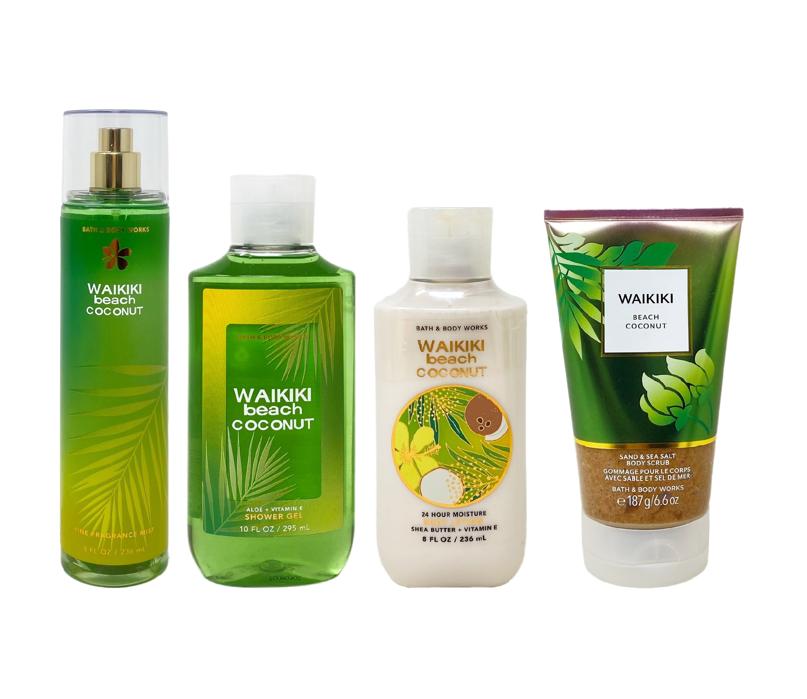 Bath and Body Works Waikiki Beach Coconut 4-Piece Gift Set - Fragrance ...