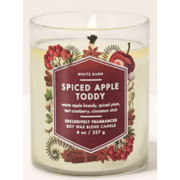 Bath and Body Works White Barn Spiced Apple Toddy 8 oz Scented Single ...