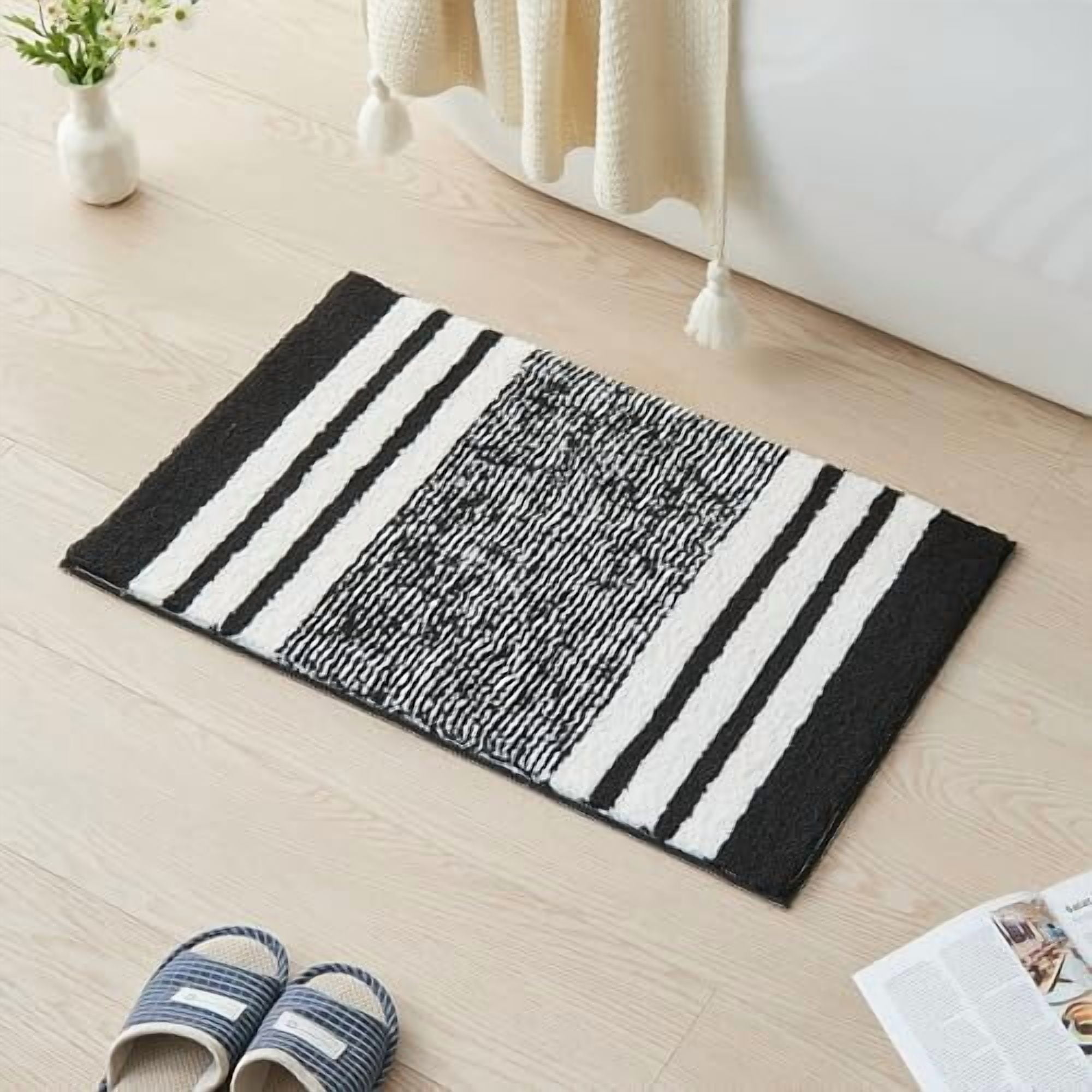 Bath mats for Bathroom Non Slip, Fluffy Absorbent Microfiber Bath mat ...