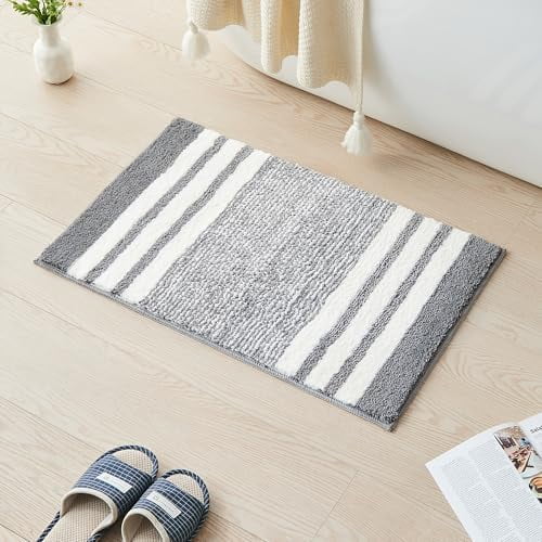 Bath mats for Bathroom Non Slip, Fluffy Absorbent Microfiber Bath mat ...