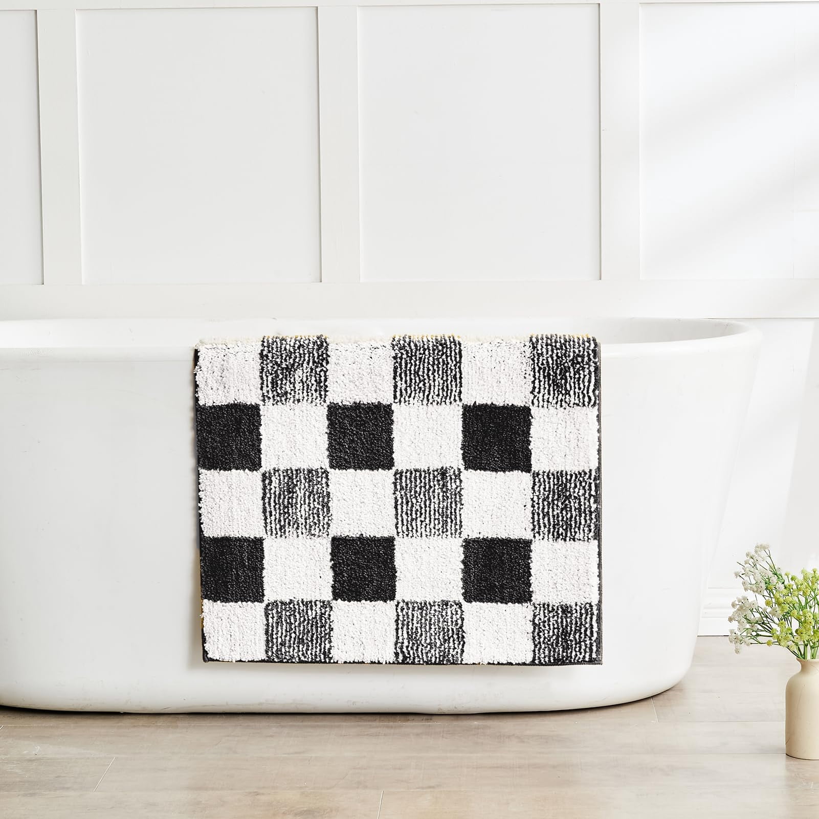 Bath mats for Bathroom Non Slip, Fluffy Absorbent Microfiber Bath mat ...