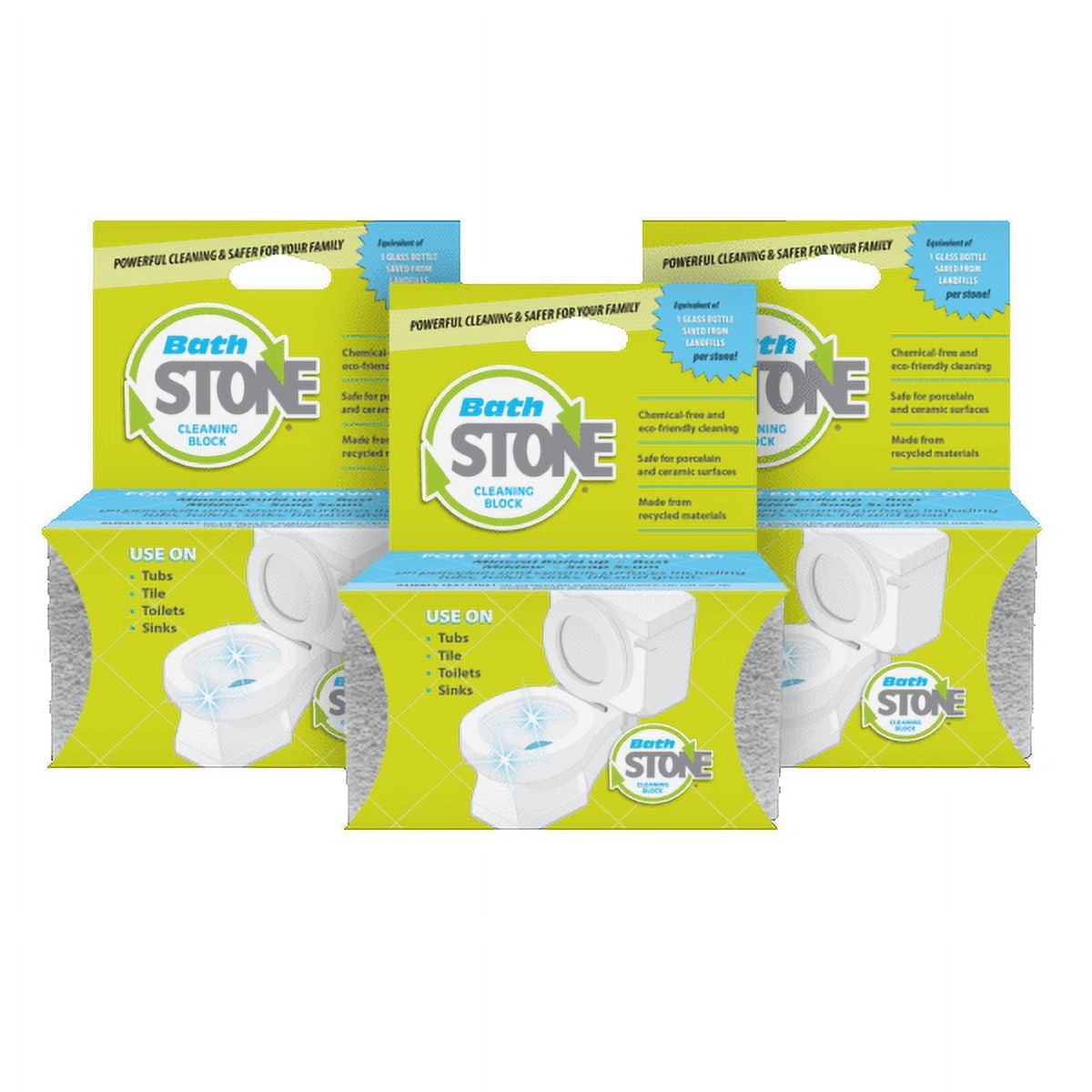 BathStone Eco-Friendly Shower Bath Soap Scum Tile Remover Cleanser, 3 ...