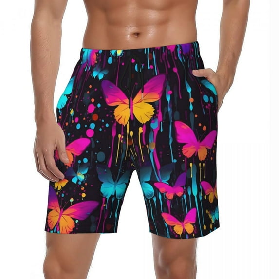Bathing Suit Color Butterfly Board Shorts Summer Animal Print Classic ...