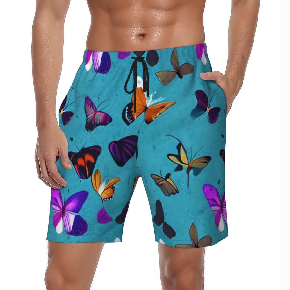 Bathing Suit Color Butterfly Board Shorts Summer Animal Print Classic ...