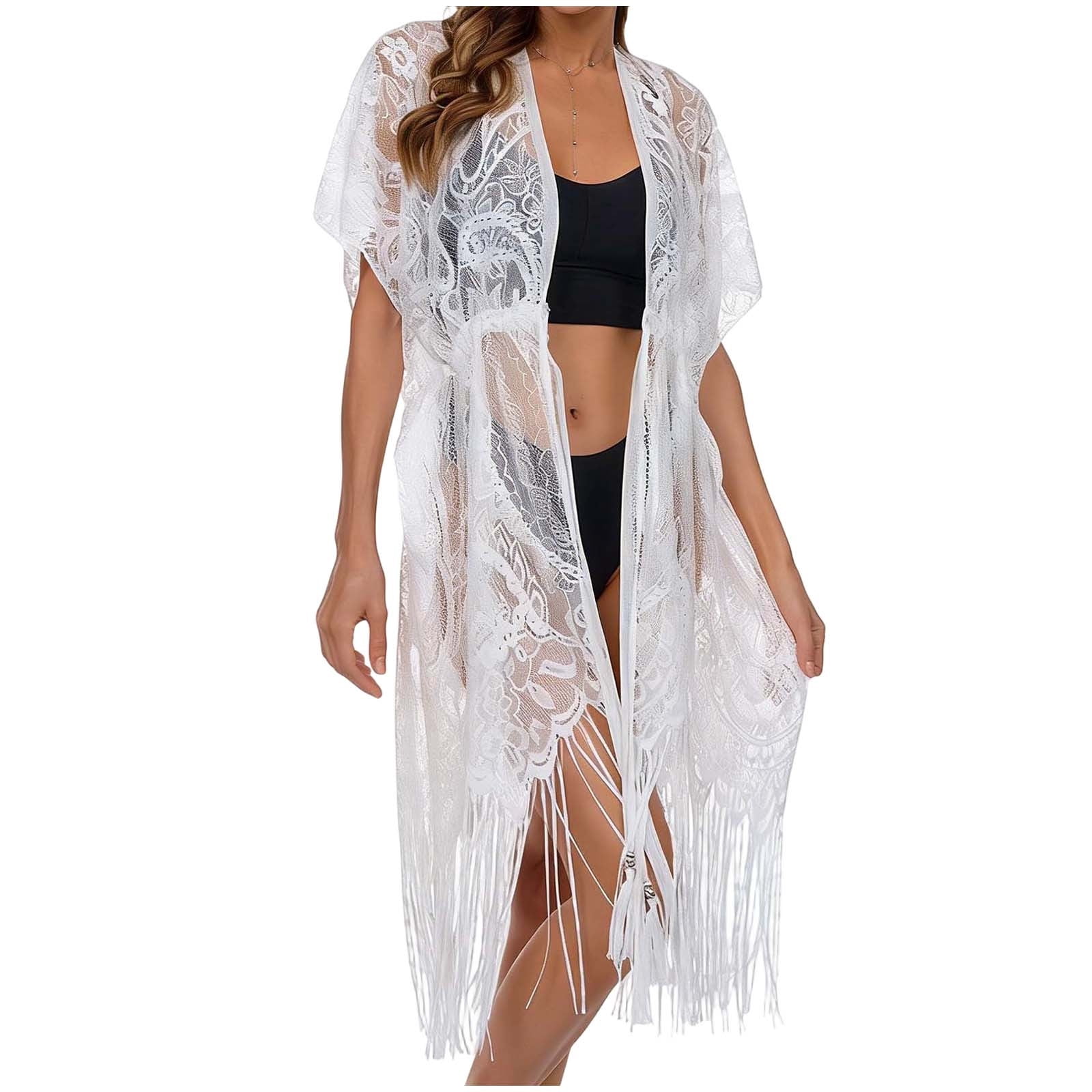 Bathing Suit Cover up for Women Summer Beach Bathing Suit Short Sleeve ...