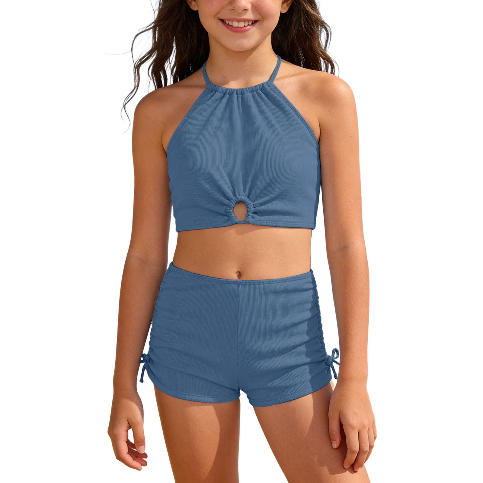 Bathing Suit Girls Long Sleeve 1 Piece Rash Guard Rash Guard Ruffle ...