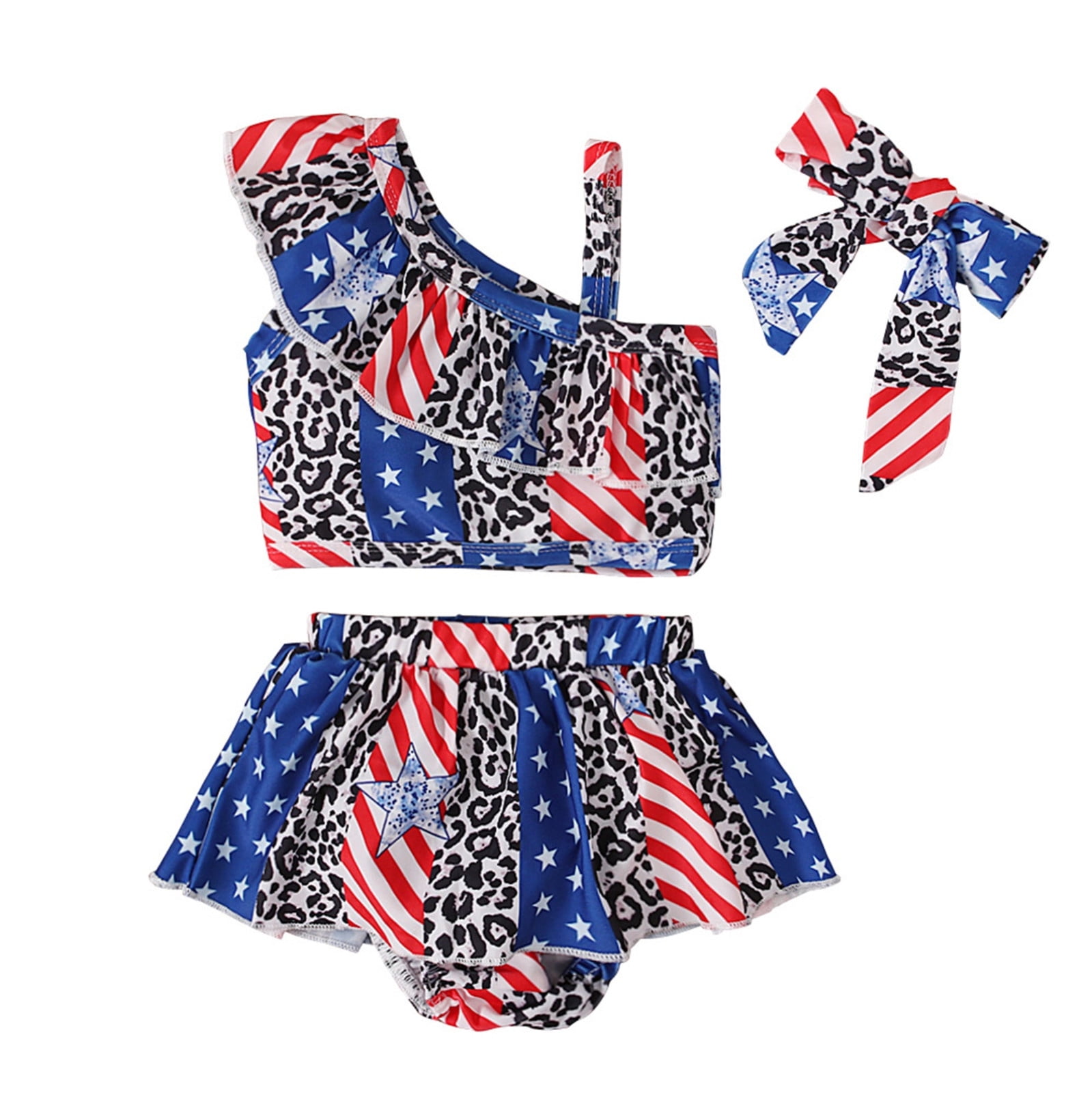 Bathing Suit for Girls Toddler Kids Girls 4Th of July One Shoulder ...