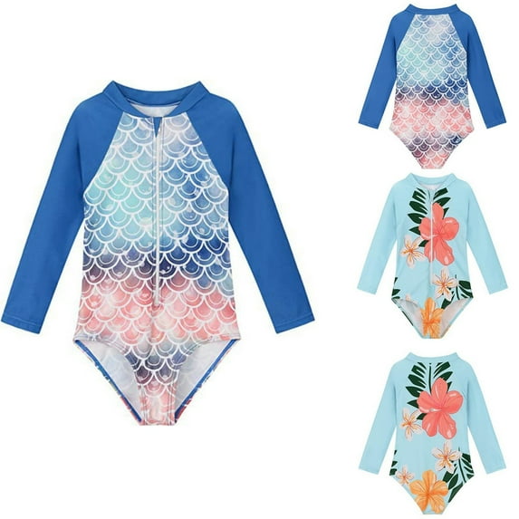 Bathing Suit Multi Coloured Toddler Printed Rash Guard Sets Bikini Two ...