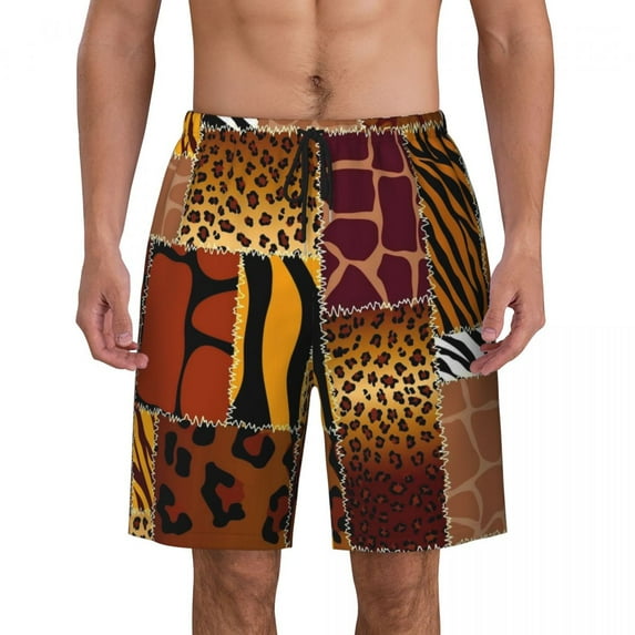 Bathing Suit Patchwork Print Board Shorts Summer Geomatric Casual Board ...