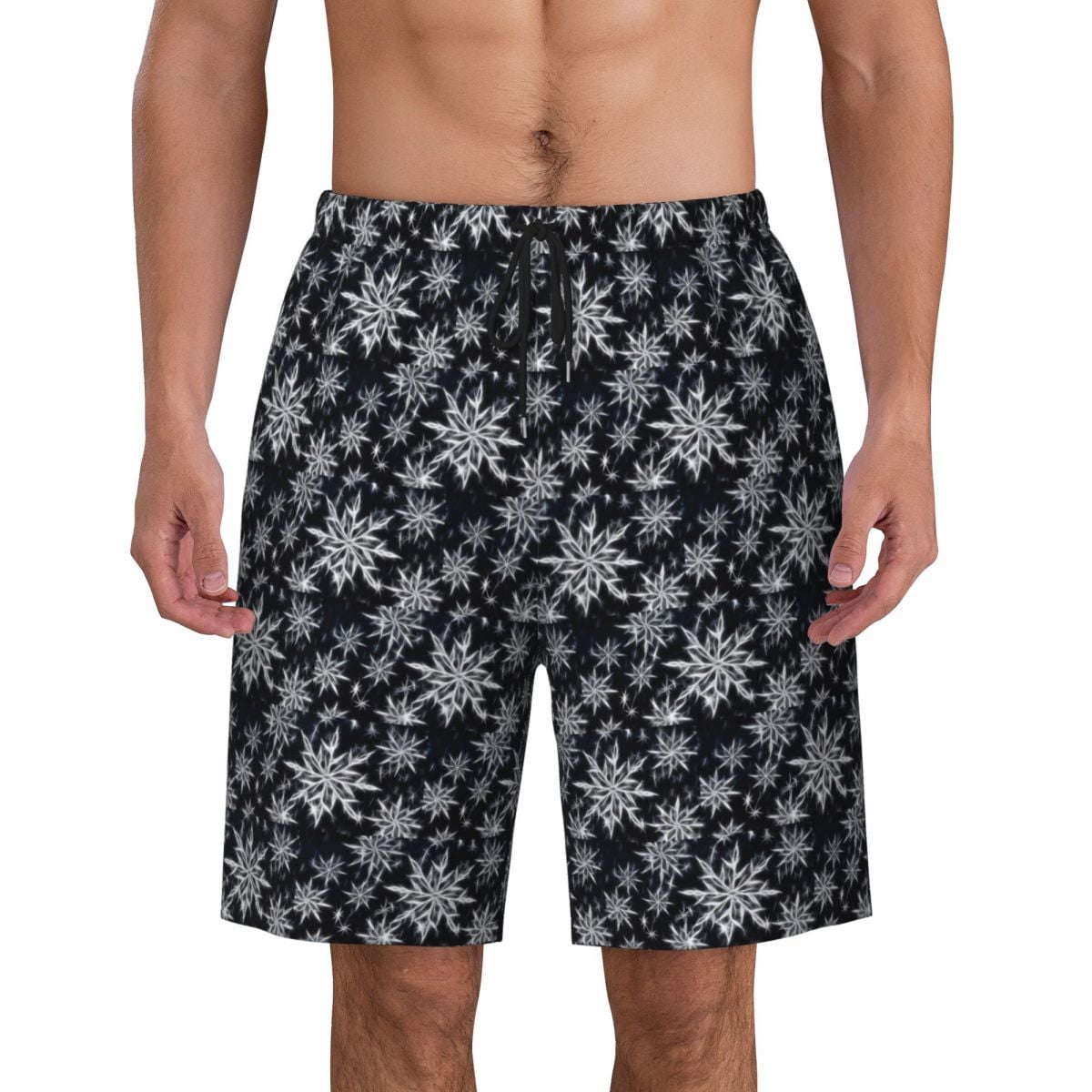 Bathing Suit Sparkle Snowflake Board Shorts Summer Blue Print Classic ...