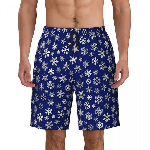 Bathing Suit Sparkle Snowflake Board Shorts Summer Blue Print Classic ...