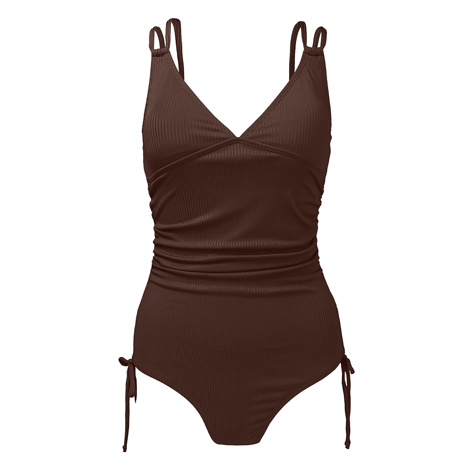 Bathing Suit for Women V-Neck Spahetti Straps Tummy Control One Piece ...