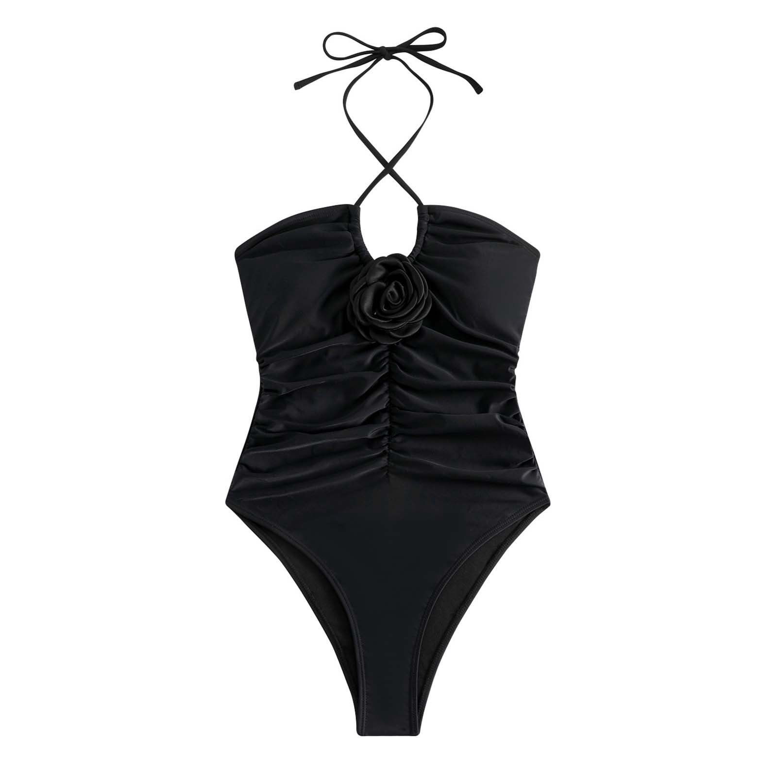 Bathing Suit for Women V-Neck Tummy Control One Piece Women's Ruched ...