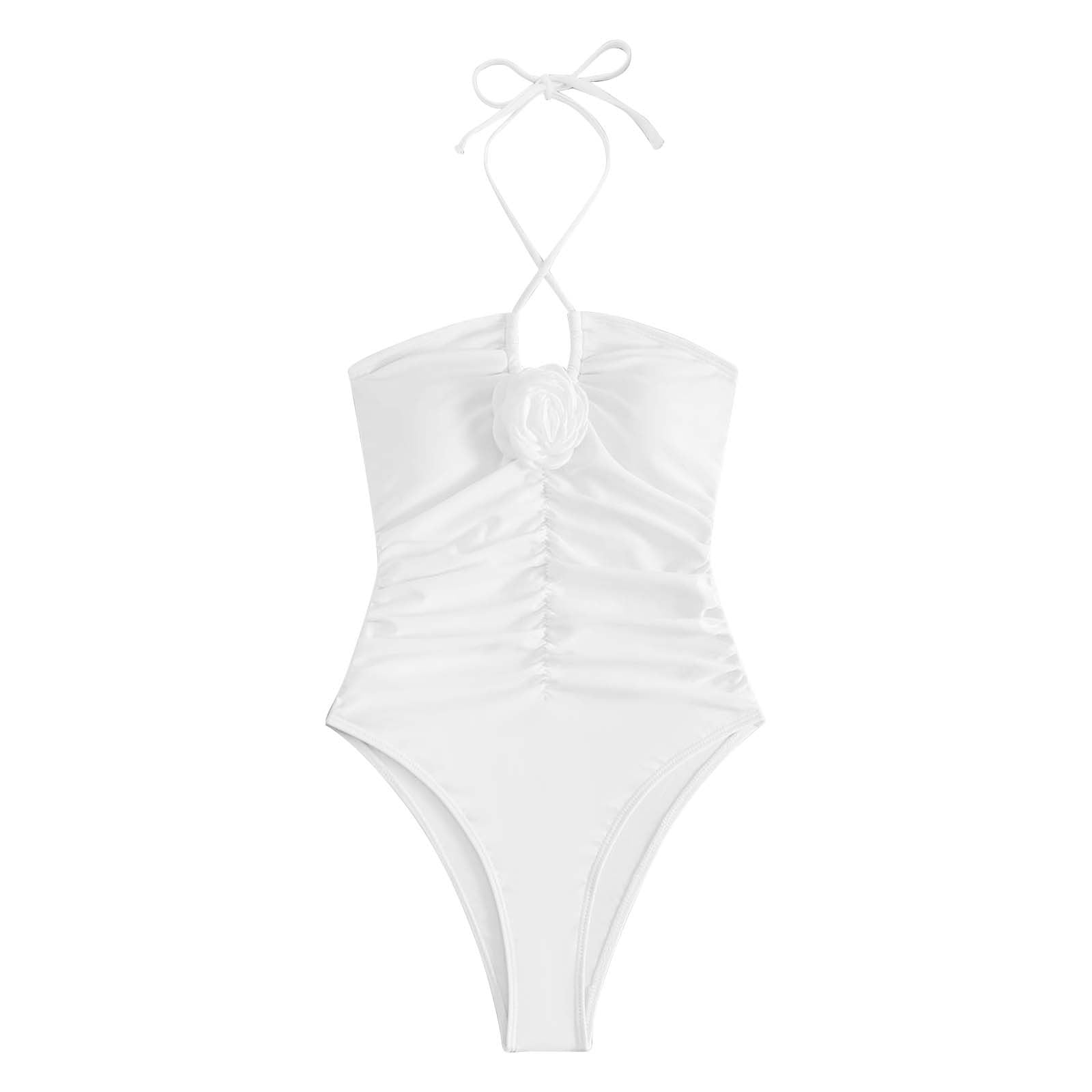 Bathing Suit for Women V-Neck Tummy Control One Piece Women's Ruched ...